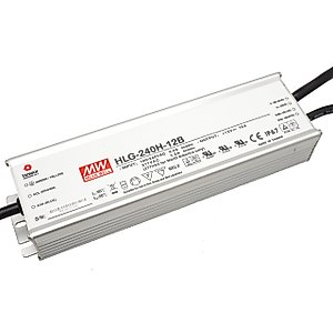 Mean Well HLG-240H-24B Switching LED Power Supply, Single Output, 24V, 0-10A, 240W, 1.5" H x 2.7" W x 9.6" L
