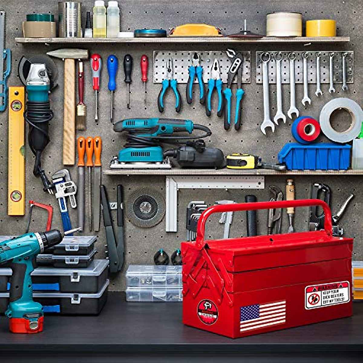 Hard Hat Stickers Big 50 PCS, Funny Sticker Pack for Tool Box Helmet Hood Hardhat, Gifts for Adult Essential Worker Welder Construction Union Military Electrician, American Patriotic Bulk Vinyl Decals