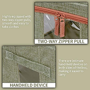 F.P.L Foldable Storage Bins Box Oxford Cloth Steel Frame Storage Bag Clothing Storage Containers Organizer for Clothes Beddings Towels(24L Army Green 2PCS)