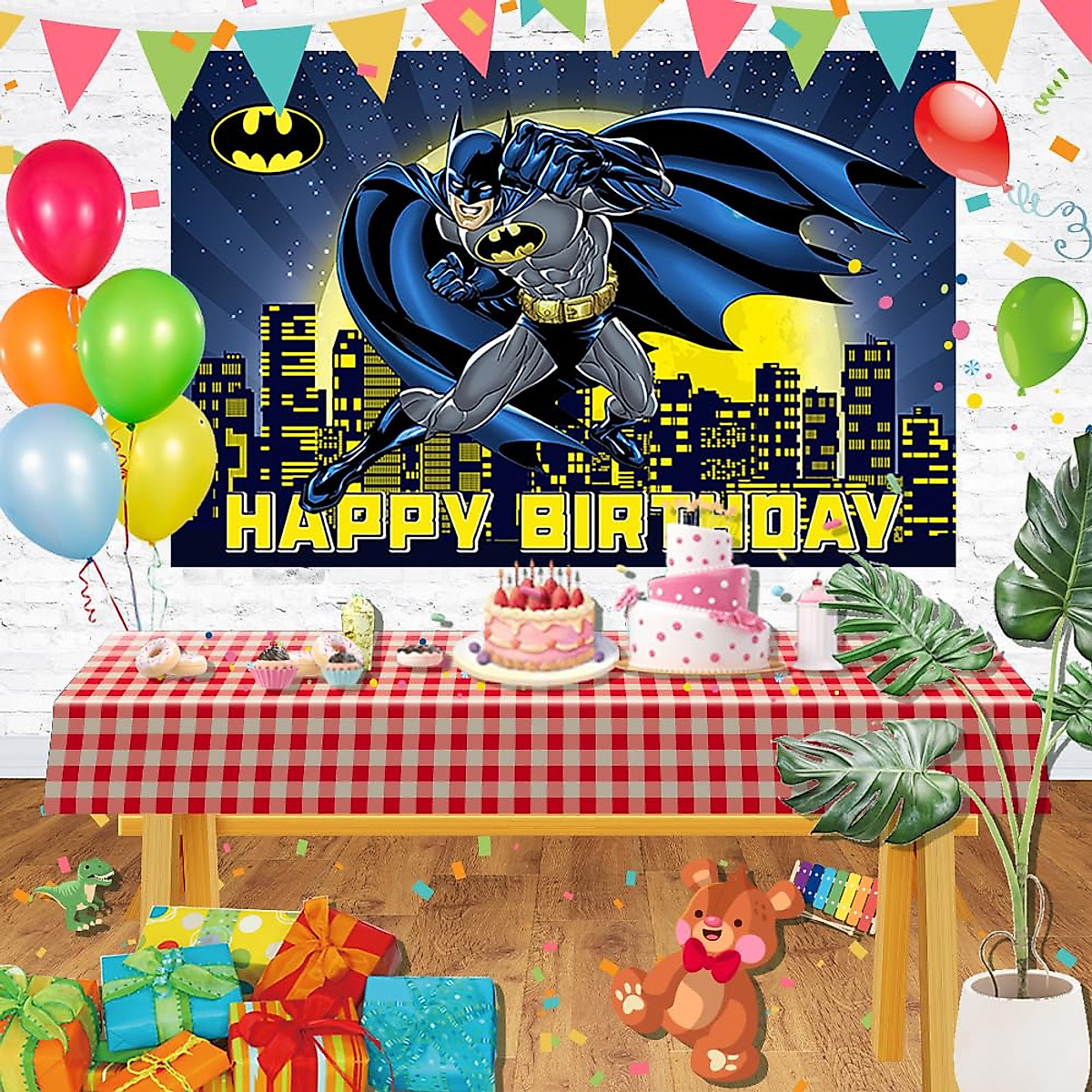 Hero Backdrop for Birthday Party Decorations Blue Man Background for Baby Shower Party Cake Table Decorations Supplies Superhero Theme Banner 5x3ft