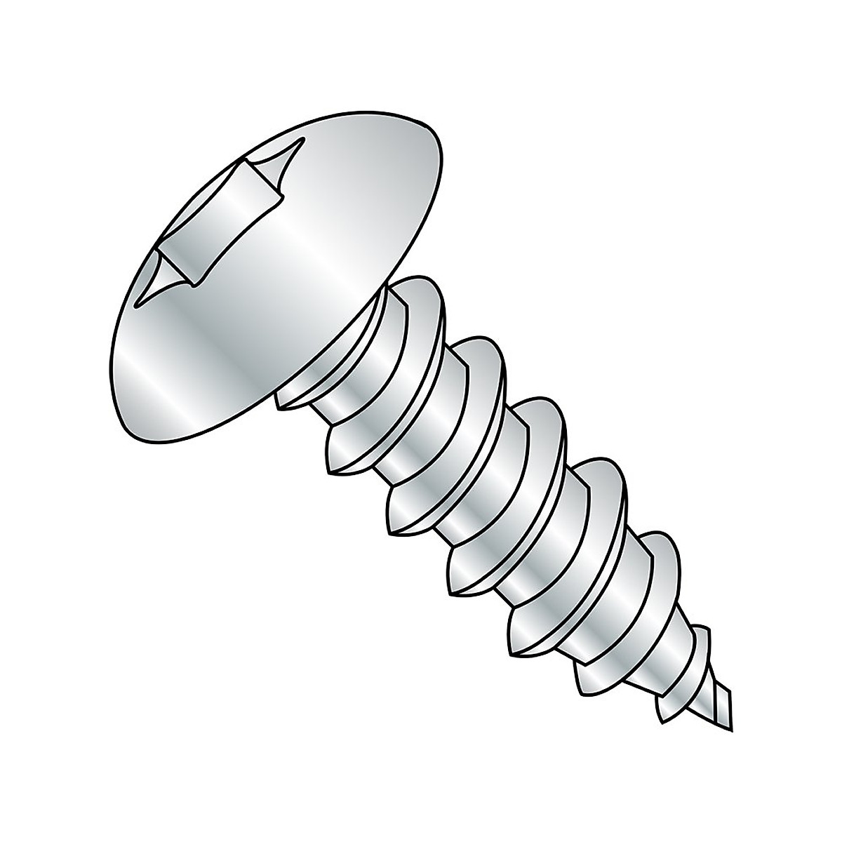 Small Parts 1012ABTT Steel Sheet Metal Screw, Zinc Plated, Truss Head, Star Drive, Type AB, #10-16 Thread Size, 3/4" Length (Pack of 100)