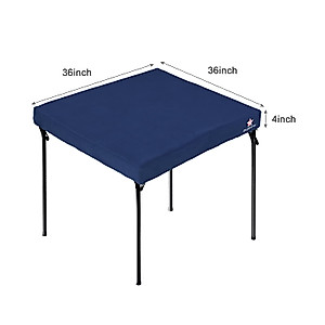 plusvivo Card Table Cover, Mahjong Table Cover Machine Washable Felt Game Table Cover- for Poker, Mahjong, Bridge, Board Game Tablecloth(36" x 36" Blue)