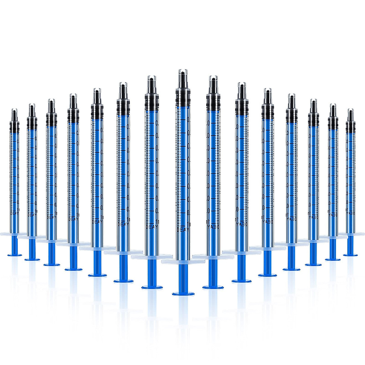 Nuanchu 15 Pieces 1 ml Plastic Syringes with Measurement Multiple Uses Tools for Measuring Liquids, Watering, Feeding Pets, Oil or Glue Applicator