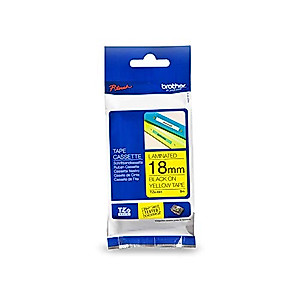 Brother Tze641 Tze Standard Adhesive Laminated Labeling Tape, 3/4-Inch W, Black On Yellow