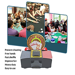YESBAY Card Shuffler Automatic Battery Powered Card Shuffler Electric Shuffler Playing Card Shuffler Machine for Blackjack and Poker Games (4 Deck)
