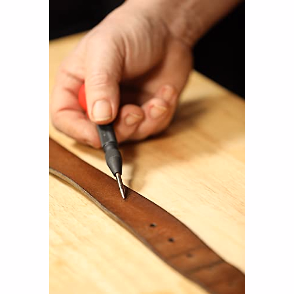 ARES 10022 - Automatic Center Punch - 5-Inch Adjustable Spring-Loaded Tool - Anti-Slip Knurled Grip - Durable S2 Steel Tip