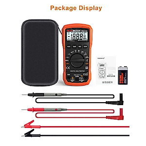 Auto-Ranging Digital Multimeter, AC/DC Amp Ohm Voltage Test Meter with Resistance, Continuity, Capacitance, Frequency and Diode Test; Multi Tester with Backlit Display, Data Hold and NCV