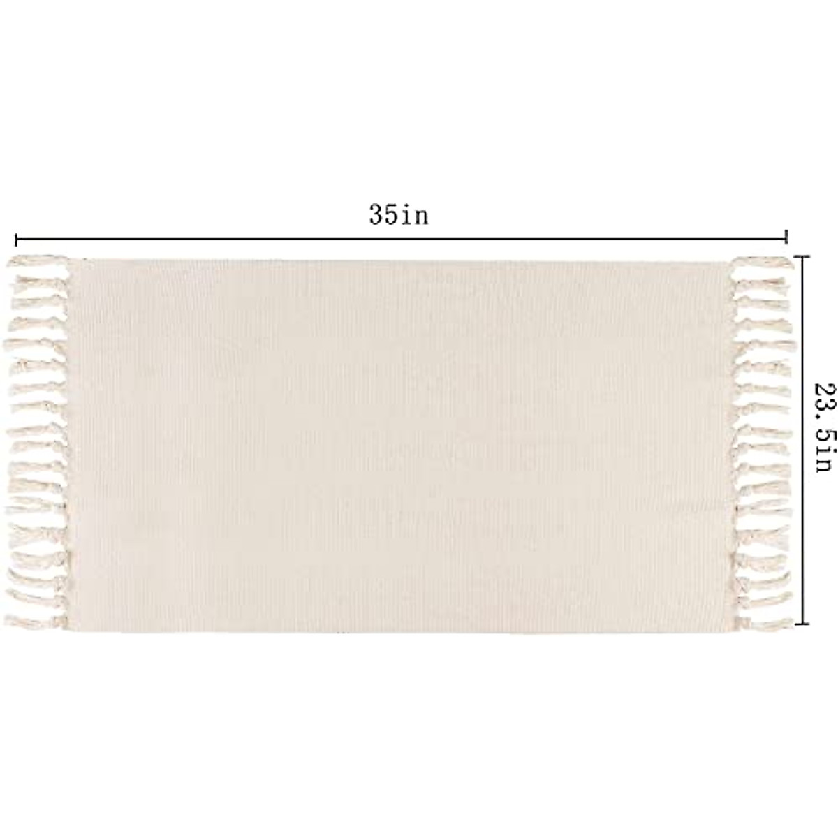 JE JOUE Boho Bathroom Rug 2'x3'，Hand Woven Tassel Solid Color Area Rug, Washable Bedroom Runner mat for Laundry Kitchen Outdoor Bathroom Dorm entryway