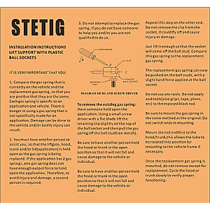 2Pcs Front HOOD Struts Lift Supports Compatible With VOLVO 2001-2005 S60 / 1999-2006 S80 / 2001-2005 V70 / 2003-2005 XC70 (Note: 99 00 01 02 03 04 05 06) Shock Gas Spring Prop Rod