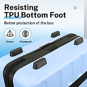 AnyZip Cosmetic Travel Case Hard Shell Portable Small Makeup Suitcase Hand Luggage Carrying Bag 14Inch LightBlue