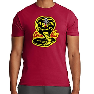 Ripple Junction Cobra Kai Men's Short Sleeve T-Shirt Nostalgic Snake Dojo Logo X-Large Red