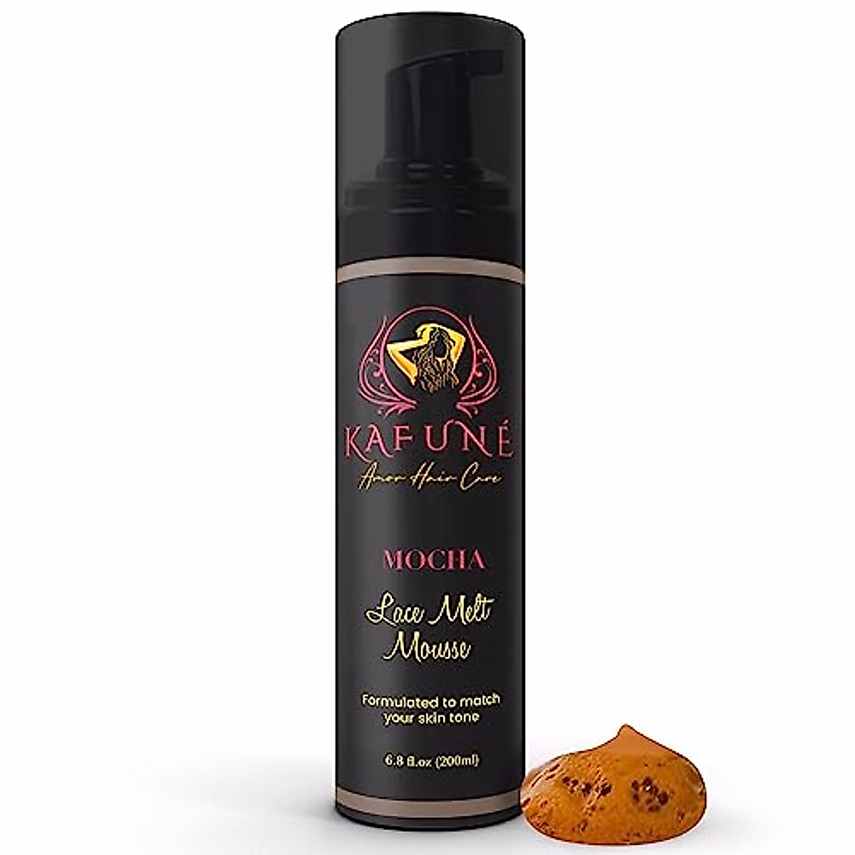 Kafune Tint Melting Mousse – Concealer for Lace Wigs, Hair Wigs, Toupees and Hair Pieces – Natural Finishing Edge Control – Melt and Form Hair – Quick Drying – 6.8 Fl oz – Mocha Medium Brown