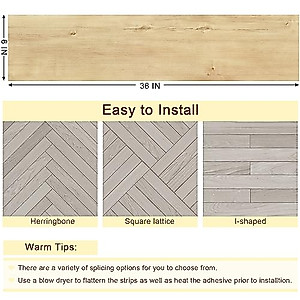 STICKEEP 6 x 36 in Floor Tile Peel and Stick Flooring Self Adheisve Wood Peel and Stick Floor Tile Bathroom Vinyl Floor Tiles Removable Vinyl Flooring Planks for Laundry Room Kitchen Stairs 4 PCS