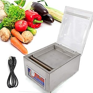 120W/800W Commercial Vacuum Sealer System Sealing Machine Fast 1~4pcs/min Storage Packing Digital Vacuum Packing Sealing Machine Kitchen Food Preservation Storage Food Chamber Packaging Machine Desktop (120W/DZ-260C)