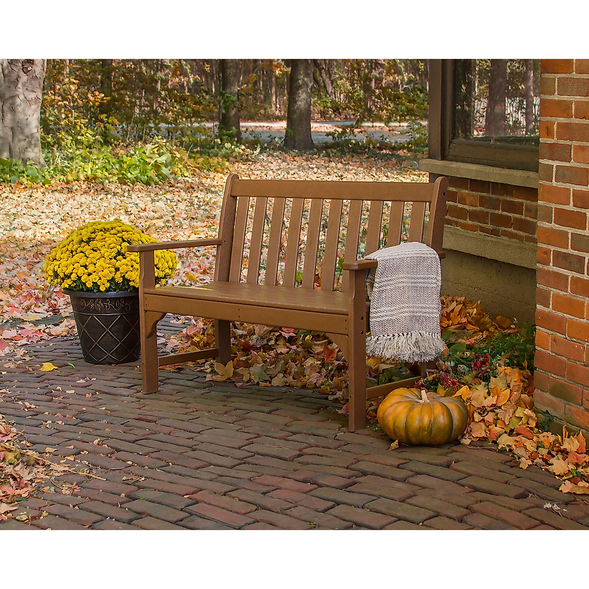 POLYWOOD GNB48TE Vineyard 48" Bench, Teak