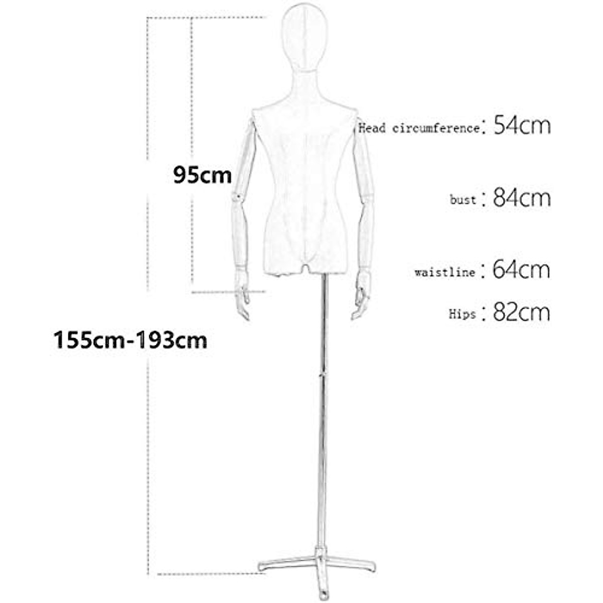 Mannequin Mannequin Dressmakers Dummies Fashion Students Display Bust Metal Bracket Base Female Professional Tailors Dummy