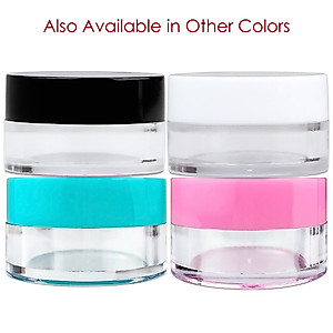 50 Jars - Beauticom High-Graded 5 Grams/5 mL BPA Free Thick Clear Acrylic 100% NO LEAK Plastic Jars empty Container Pink Lid for Cosmetic, Lip Balm, Beads, Creams, Lotion, Liquids, Sample, Travel