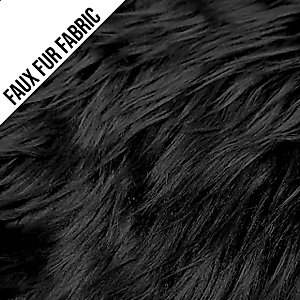 Black Fur Fabric by The Yard - Craft Fur Fuzzy Fabric - 60" inch Wide Black Faux Fur - Faux Fur by The Yard for Craft, DIY, Furry Plush, Sewing, Decoration, Upholstery, 1 Yard