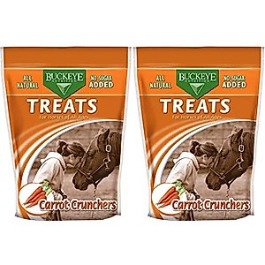 Buckeye Nutrition 2 Pack of Carrot Crunchers Horse Treats, 4 Pounds Each, All Natural, No Sugar Added