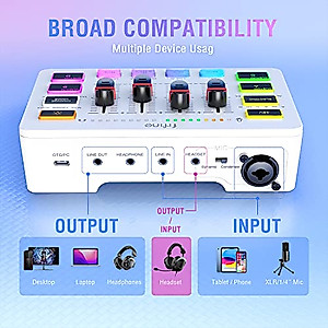 FIFINE USB PC Headset and Audio Mixer,Streaming Over-Ear Wired Headphones with 3.5mm Audio Jack,Detachable Microphone,Gaming Mixer with Slider Fader,XLR Microphone Interface,for Podcast(H9W+SC3W)