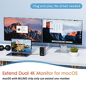 USB C Docking Station Dual Monitor for MacBook Pro, 15 in 2 USB C Laptop Docking Station Dual Monitor HDMI for MacBook Pro/Air with 2 4K HDMI Display, 6 USB A,USB C, SD&Micro SD,LAN, 87W PD 3.0