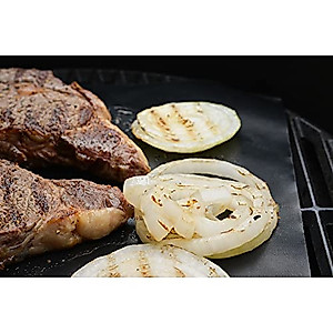 RSVP International Barbeque Grilling Collection Easy Clean, Dishwasher Safe BBQ, Mat 15.75x13, 2 Piece Set, Non-Stick, Black