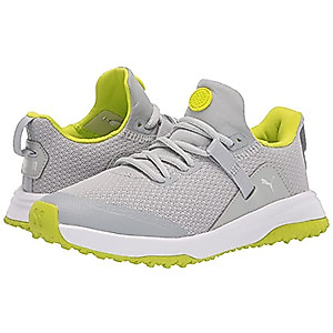 PUMA Fusion Evo Jr. Golf Shoe, High Rise-Limepunch, 2 US Unisex Little Kid