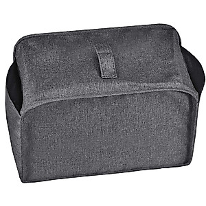 Toaster Cover with 2 Pockets,Can hold Jam Spreader Knife & Toaster Tongs, Toaster Appliance Cover with Top handle,Dust and Fingerprint Protection, Machine Washable (2 Slice, Grey)