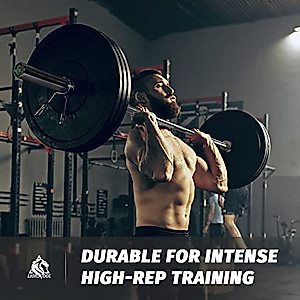 LIONSCOOL 7ft Olympic Barbell (Silver Chrome, 500LBS, Center Knurl)