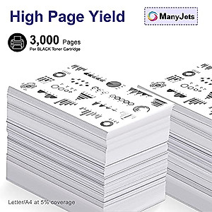 ManyJets 58A CF258A (NO CHIP) Compatible Toner Cartridge Replacement for HP CF258A 58A 58X CF258X Work with HP LaserJet Pro MFP M428fdw M404dn M404n M428fdn M404dw M404 M428 M428dw M304 (Black,2-Pack)