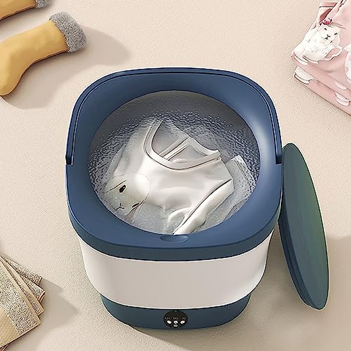 Portable Washing Machine, Mini Washer, High Speed Motor, Three Modes, for Household Clothes,Underwear,Socks,Baby Clothes (Blue)