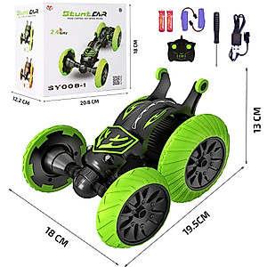 PP PICADOR RC Stunt Car for Kids, 360°Flips Double Sided Durable RC Crawler Toy Gift, 2.4 GHZ Remote Control with USB Cable and Battery