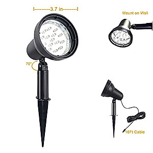 Solar Powered Spot Lights Outdoor Waterproof 2 in 1 Bright Solar SpotLights Power Adjustable for Flag Yard Flagpole Landscape Dusk to Dawn White