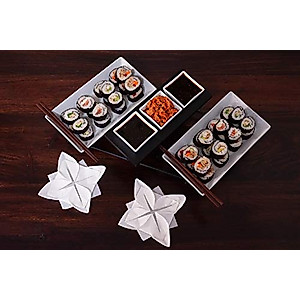 The Most Versatile 3 Tier Serving Tray. Collapsible Metal Stand with 3 Plates & 3 Bowls on Black Wood Base. Tiered Tray Party Food Server Display for appetizers, Cupcakes, Fruit, Cheese, Desserts.