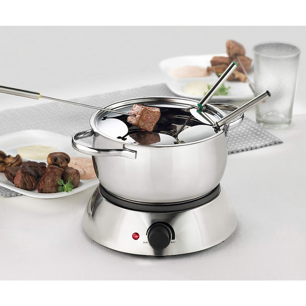 Trudeau Alto 3-in-1 Electric Fondue Set, 81 Ounce, Silver