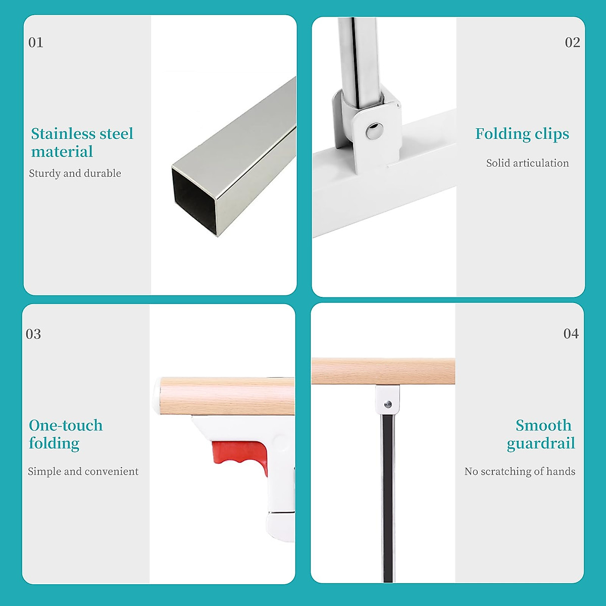 lefeke Bed Rails for Elderly Adults Safety，Folding Bedside Assist Rail Handle,Collapsible Bed Cane Bed Guard,Bed Railing for Seniors,Adjustable Bed Assist Handle for Preventing Falling Out of Bed