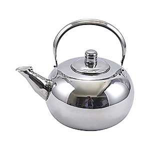 Stainless Steel Kettle Heat Resistant Handle Stovetop Kettle Camping Tea Coffee Pot with Insulated Handle Teapot with Filter Outdoor Hiking Gear Portable Teapot Lightweight Camping Cookware (1L)