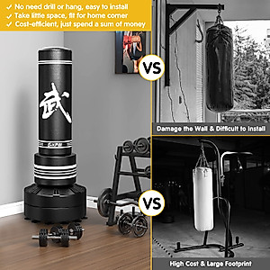 GIKPAL Freestanding Punching Bag 67'' -182lbs Heavy Boxing Bag Free Stand Kickboxing Bag with 2 Hand Warps for Adults Youth Men
