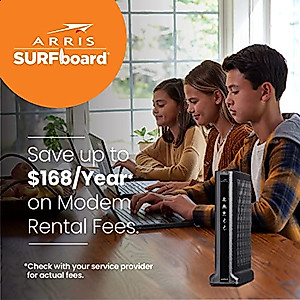 ARRIS SURFboard T25 DOCSIS 3.1 Gigabit Cable Modem , Comcast Xfinity Internet & Voice , Two 1 Gbps Ports , 2 Telephony Ports , 800 Mbps Max with Xfinity Internet Plans,Black