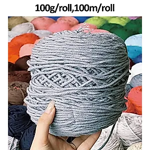 8ply Strands tufting Yarn for tufting Gun Rugs,100m Crocheting Fancy Chunky Cotton ployester Mixed Knitting Yarn,100g Multiple Color Knitting Thread Poke Embroidery Yarn,6 Rolls Set,Customized Color