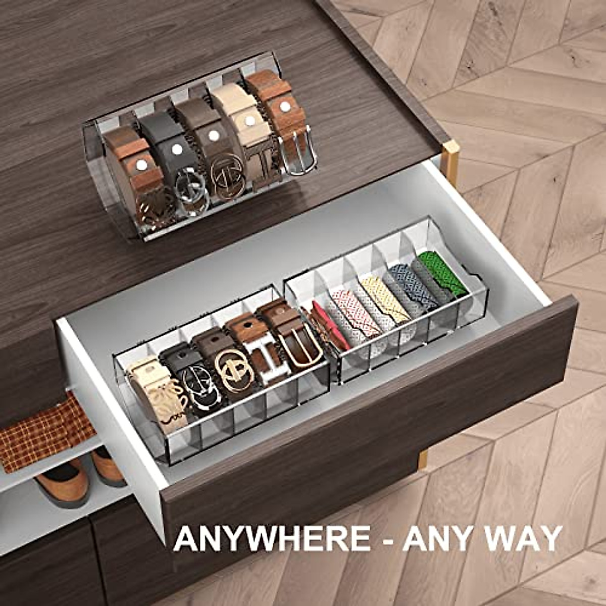 JANAUG Men Belt Organizer Womens Belt Storage Organizer for Closet Tie and Belt Rack Organizer 5
