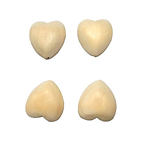 Alenybeby 20pcs Natural 40mm Unfinished Wood Hearts Beads with Holes Eco-Friendly Wooden Handing Materials DIY Beading Craft Accessories (40mm 20pcs)