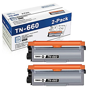 MaxColor 2 Pack Black TN-660 Toner Compatible High Yield TN660 Toner Cartridge Replacement for Brother HL- L2315DW L2320D DCP-L2520DW L2540DW MFC-L2700DW L2705DW L2707DW Printer
