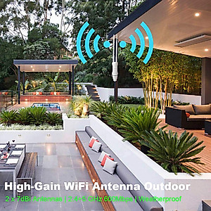 N/C (Upgrade Version) AC600 Dual Band 2.4+5G 600Mbps Outdoor WiFi Extender,3 in 1 Outside Weatherproof PoE Access Point (AP)/ Wireless Repeater/Router/Internet Bridge Amplifier Signal Booster