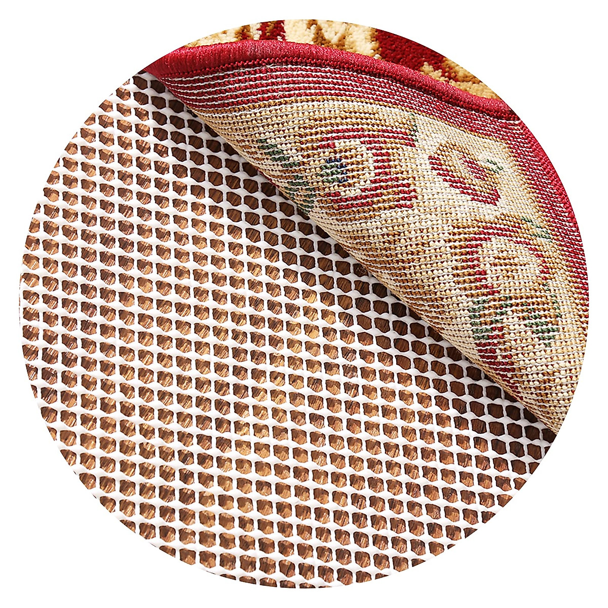 Rose Home Fashion RHF Non-Slip Area Rug Pad Round 4' - Protect Floors While Securing Rug and Making Vacuuming Easier Round 4'