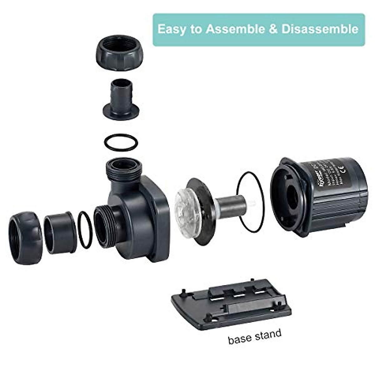 hygger 800GPH Quiet Submersible and External 24V Water Pump, with Controller (30%-100% Settings), Powerful Return Pump for Fish Tanks, Aquariums, Ponds, Fountains, Sump, Hydroponics (25W, 9.8ft)