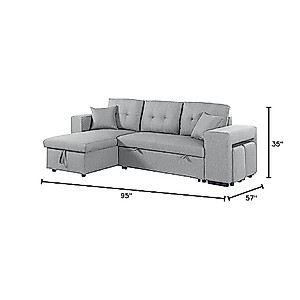 Devion Furniture Sue Sofabed, Light Gray