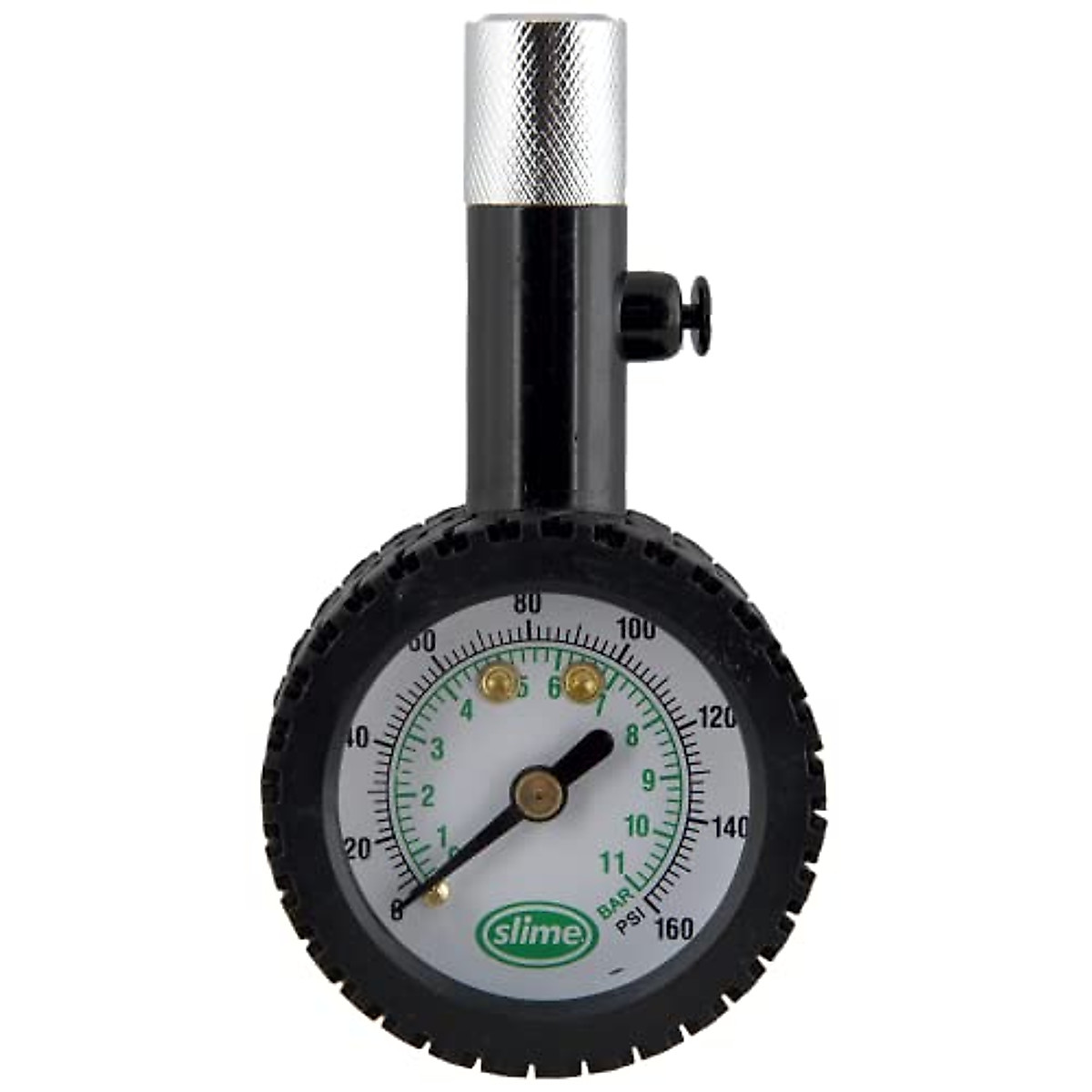 Slime 20491 Tire Pressure Gauge, Elite High Pressure Dial Gauge, Airlock Technology, Analog, 10-160 psi