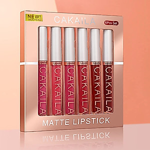 KARNAR 6 Pcs Lipstick Matte Liquid Lipstick Lipgloss Set for Women labiales mate 24 horas originales matte larga duracion 24 Deep Red Original 24 Hours Lipstick Lip Stain Long Lasting Waterproof.