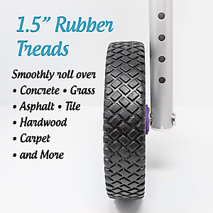 Top Glides 8" Off-Road Walker Wheel Kits with FREE FlexFit Universal Ski Glides (Purple)